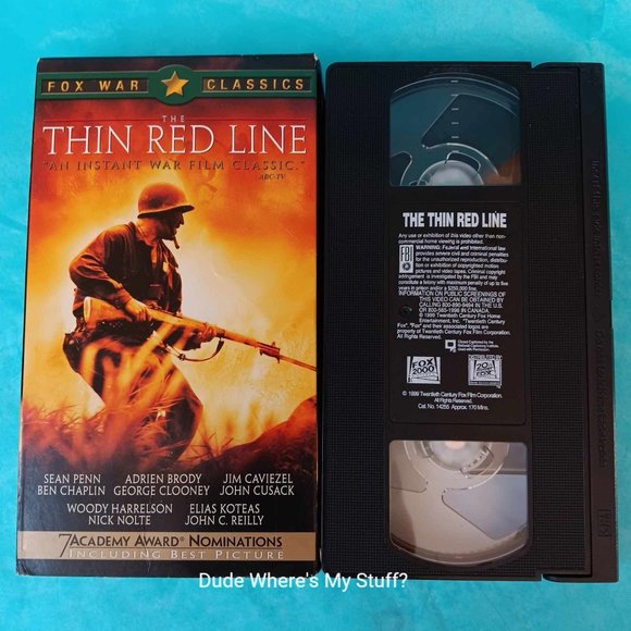 VHS | Other | The Thin Red Line 999 Vhs Tested Plays Sean Penn Woody ...